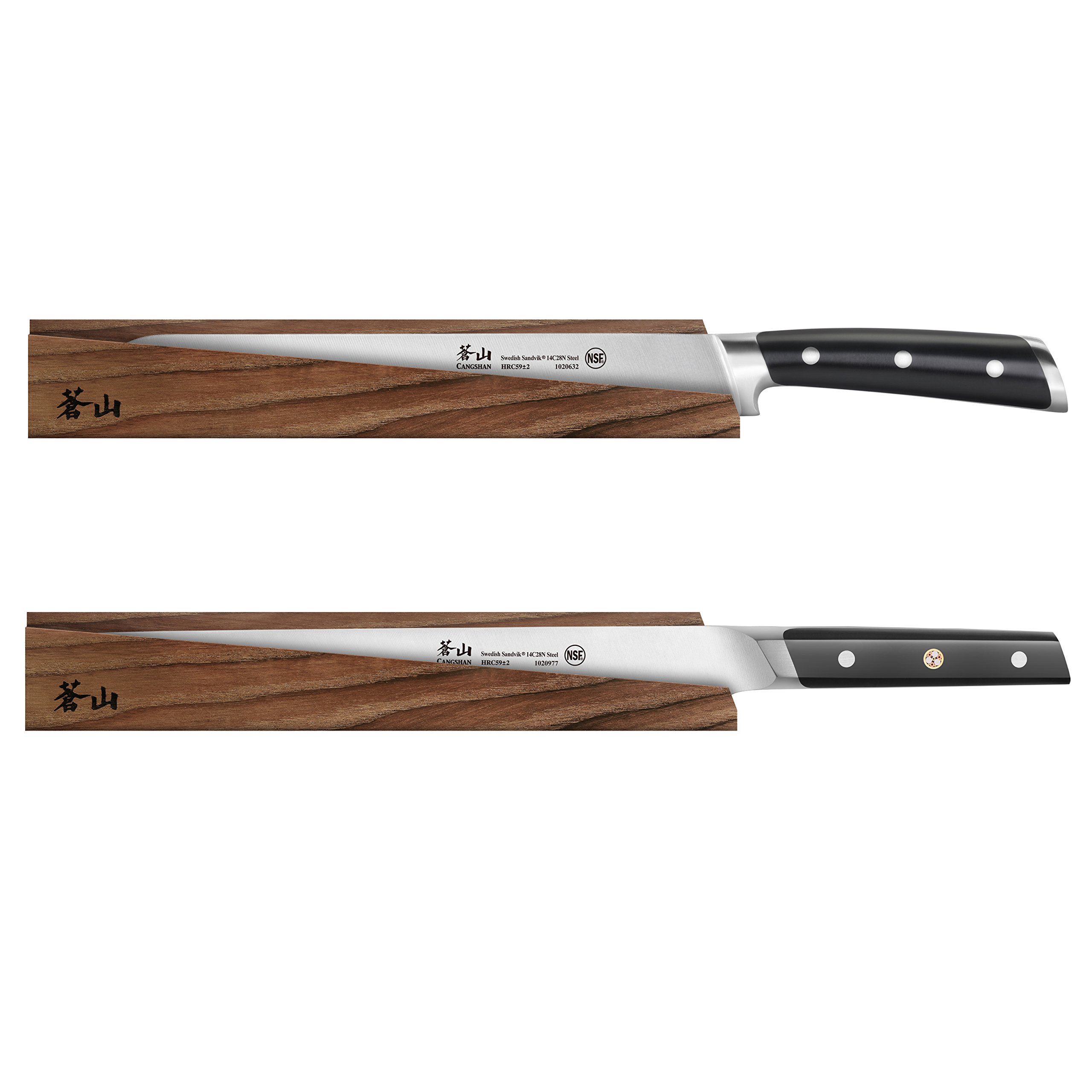 Cangshan 1021516 Solid Ash Wood Magnetic ANCHOR Knife Sheath Only for 10.25-Inch Bread Knife
