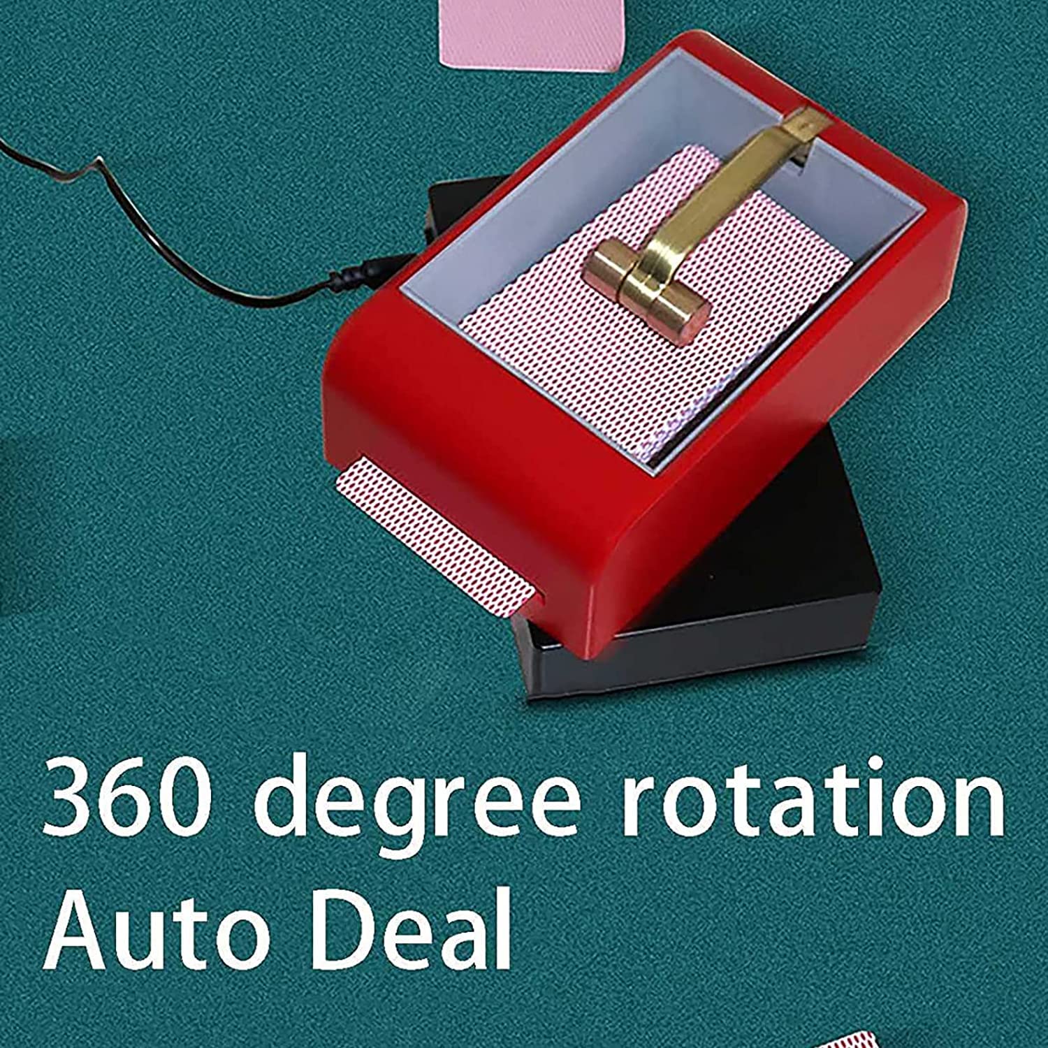 Automatic Card Dealer, Poker Card Shuffler, 360 Degree Rotating Licensing Machine, Suitable for 2-8 People Game, Not Shuffle Function