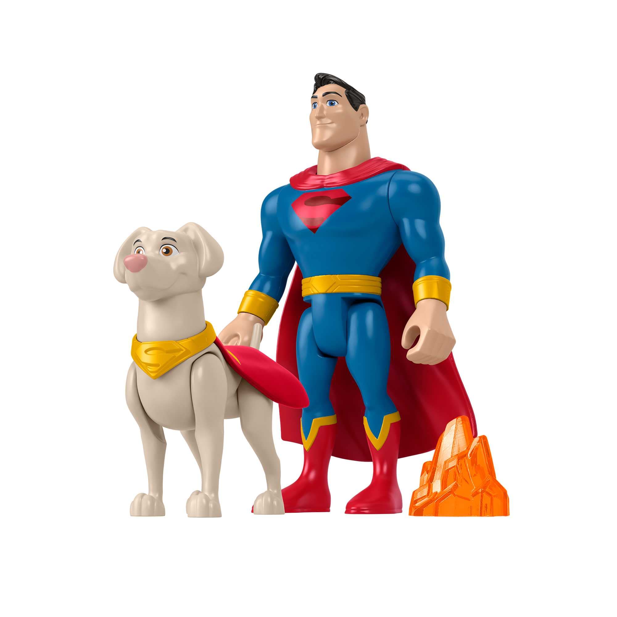 Fisher-Price DC League of Super-Pets Superman & Krypto, Set of 2 poseable Figures with Accessory for Preschool Kids Ages 3 Years and up
