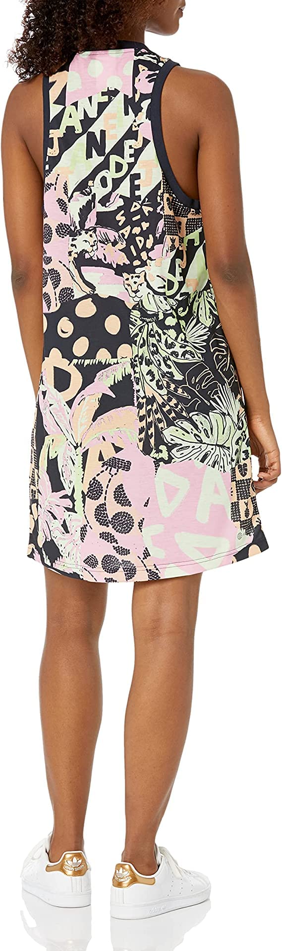 adidas Women's Farm Rio All Over Print Tank Dress, Legend Ink/White XX-Large