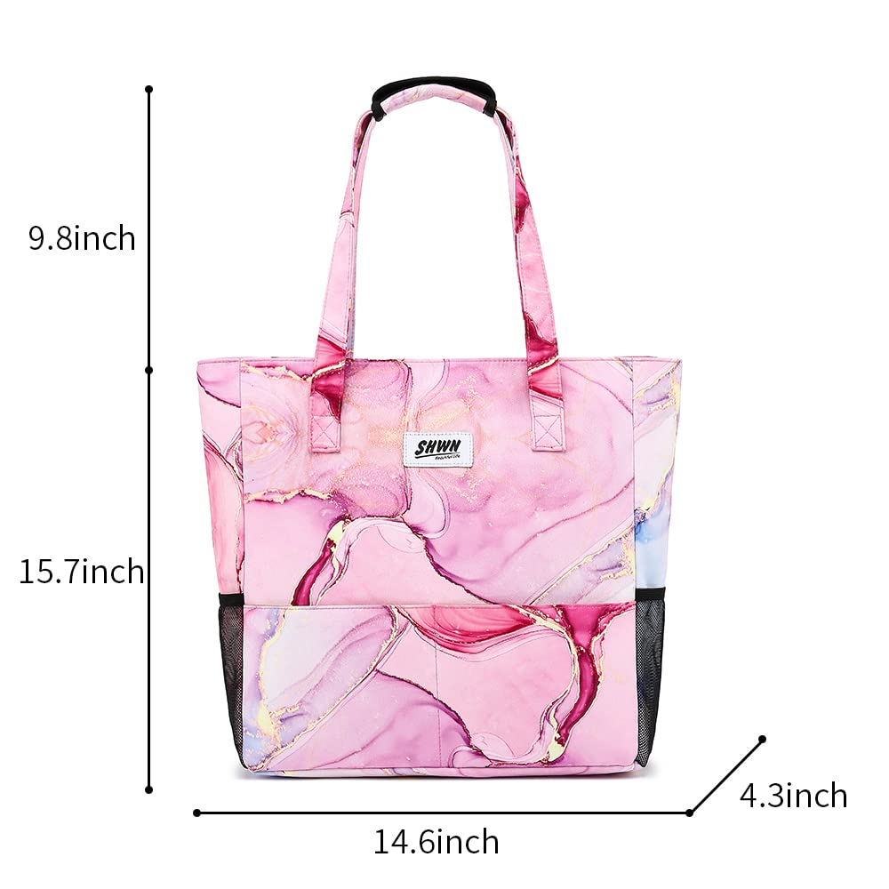 SHWN original pink marble waterproof shoulder bag, suitable for gym beach travel daily bag upgrade version