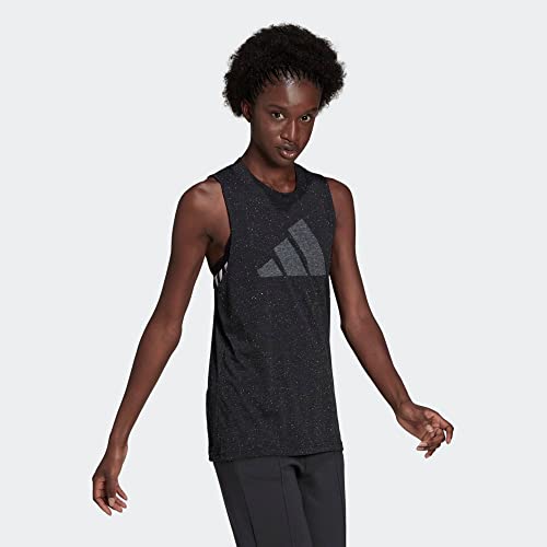 adidas Women's Winners 3.0 Tank, Black Melange, Small