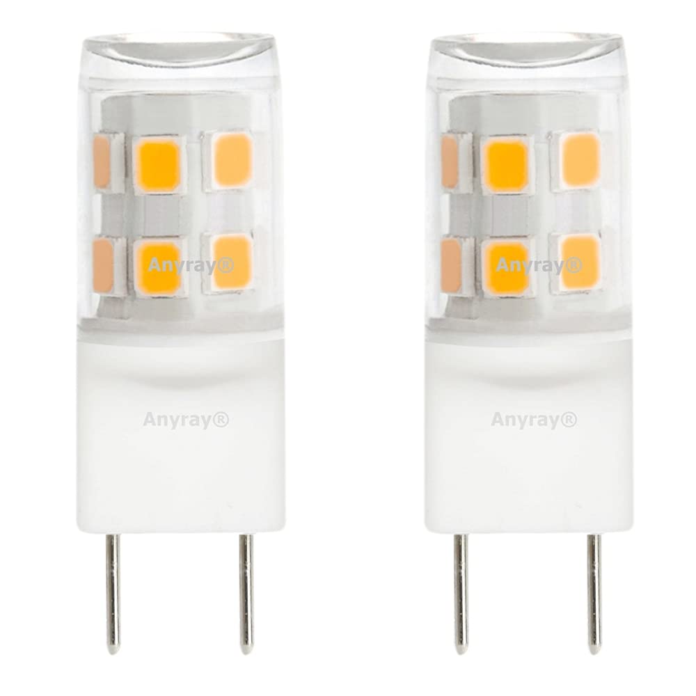 Anyray (2)-LED Bulbs G8S Replacement Bulbs for Samsung ME18H7045FS Microwave Light Bulb 120V 20W G8 (Daylight White 6000K)