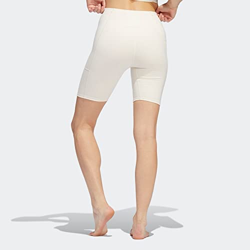 adidas Women's Yoga 4 Elements Pocket Short Tights, Wonder White, X-Large