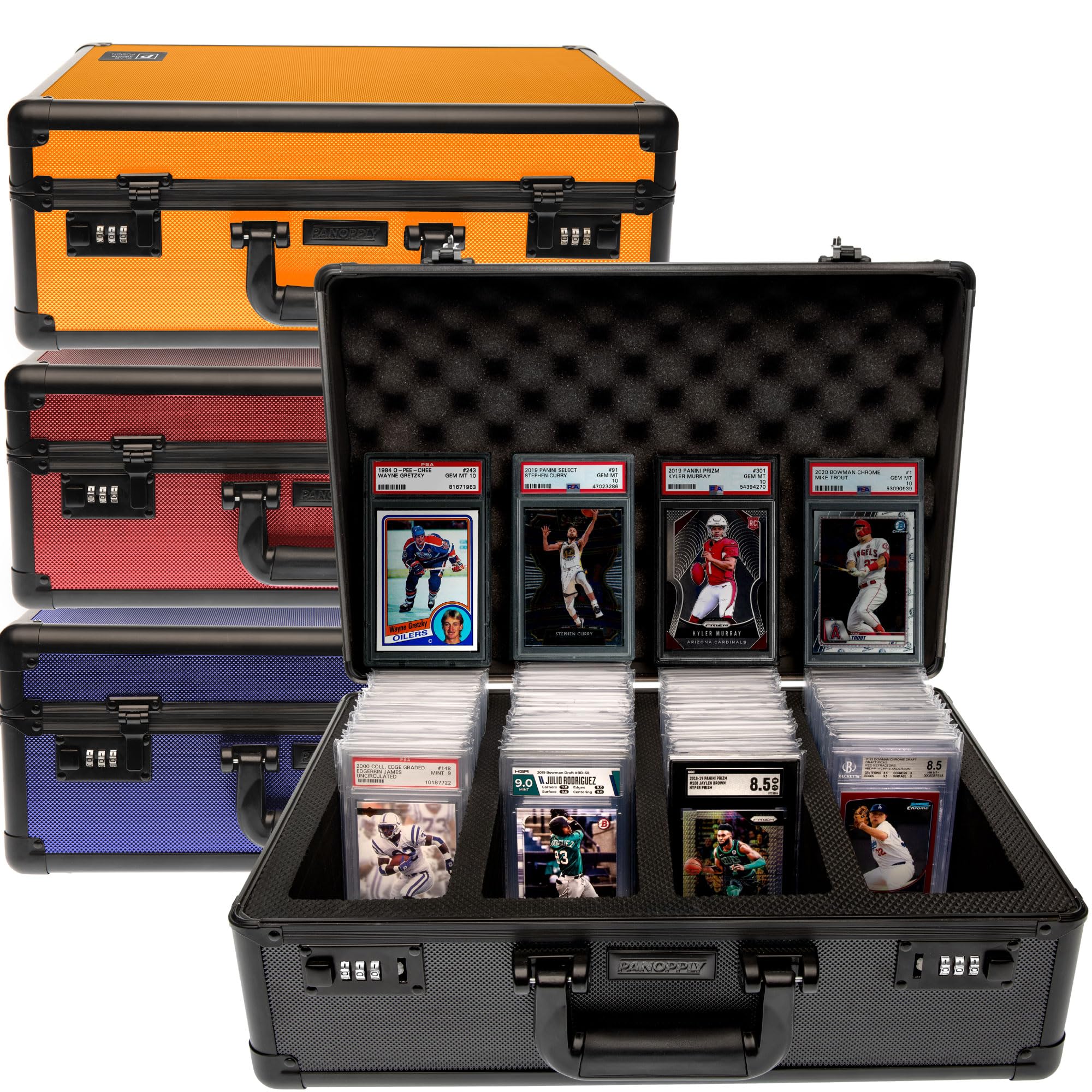 Panopply SLAB ARMOR 160+ 4 Row Psa Graded Card Storage Box Graded Card Case Psa Slab Case for Graded Cards Psa Card Case Baseball Card Cases for Sports Cards Storage Sports Card Case (BLACK)