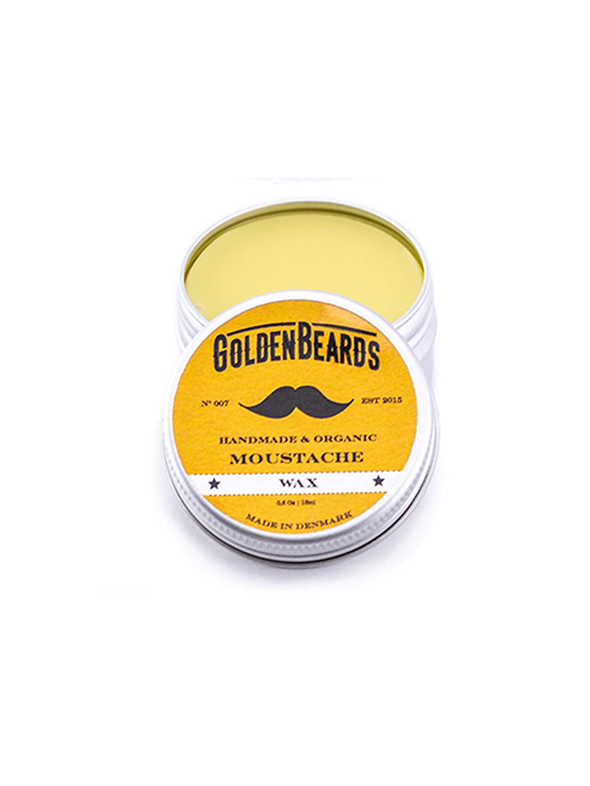 Organic Moustache Wax - 15ml *Golden Beards* | Jojoba & Argan & Apricot Oil , The Perfect Grooming Product, Only Natural Ingredients, 100% Handmade (0.5 Oz)