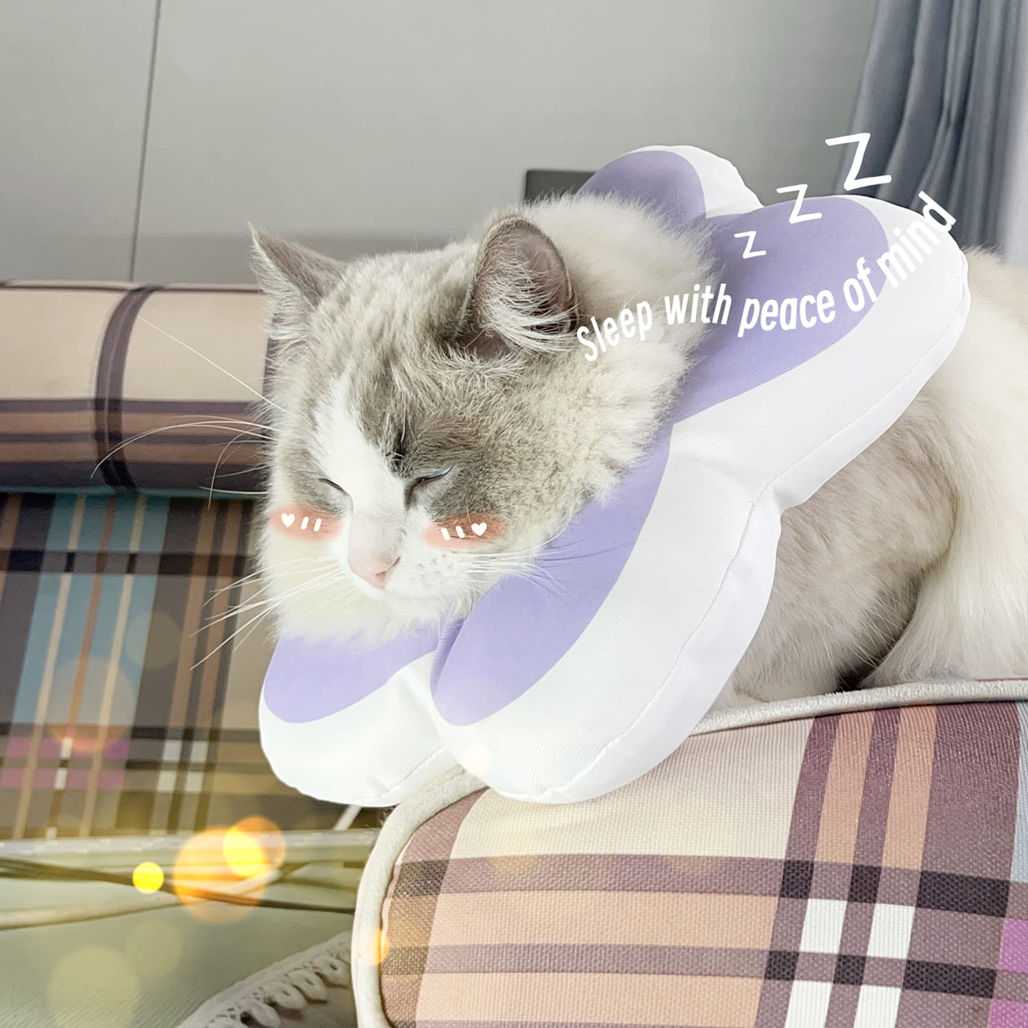 KUDES Cat Cone Collar,Cute Flower Waterproof Elizabethan e Collar for Cat and Small Dog Anti-Bite Lick Wound Healing Protective Neck Cone After Surgery Recovery Collar for Small Pet,All-Season Style
