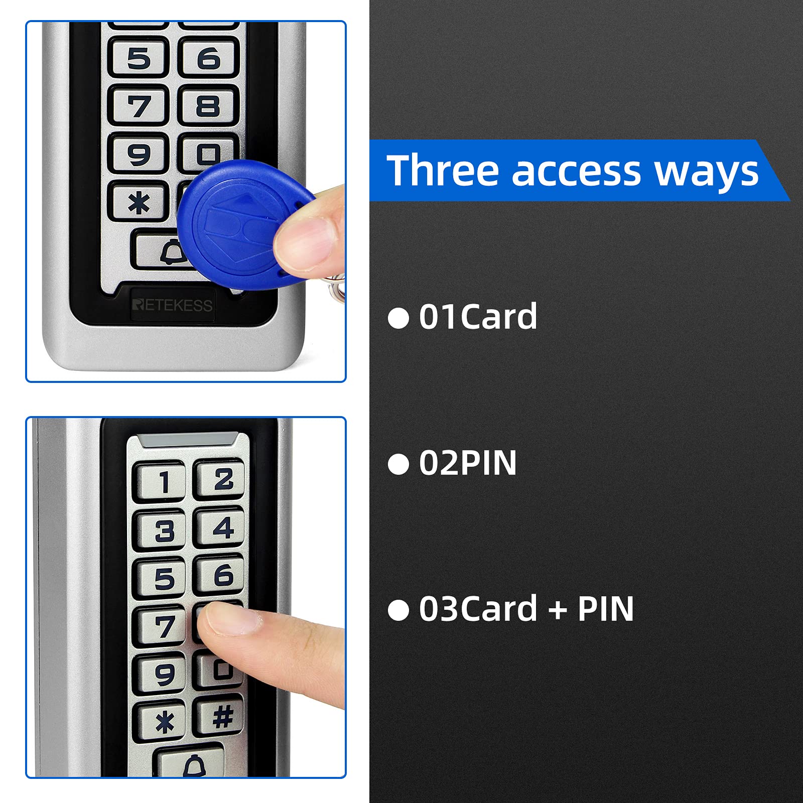 Retekess T-AC03 Security Access Control Keypad,RFID Keypad,Door Access Control,Stand-Alone Keypad,2000 Users,Wiegand 26-bit,Support Proximity RFID Card