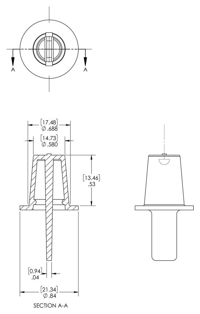 Caplugs CPT-7 CPT Series – Plastic Center Pull-Tab Tapered Plug, 100 Pack, Red LD-PE, Cap OD 0.84" x Plug ID 0.688" Hole Protection, Leak Prevention, Masking, Painting, Powder Coating (QCPT7Q1)