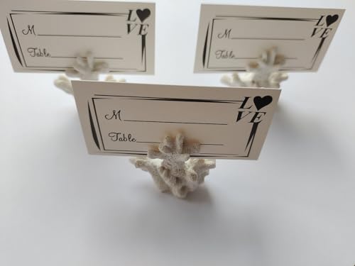 Bi-Sonic Lee 10 Pcs Coral Tree Table Card Holder ,Place Card Holders for Wedding Party Photo Holder Table Number Holders Wedding Decoration (White)