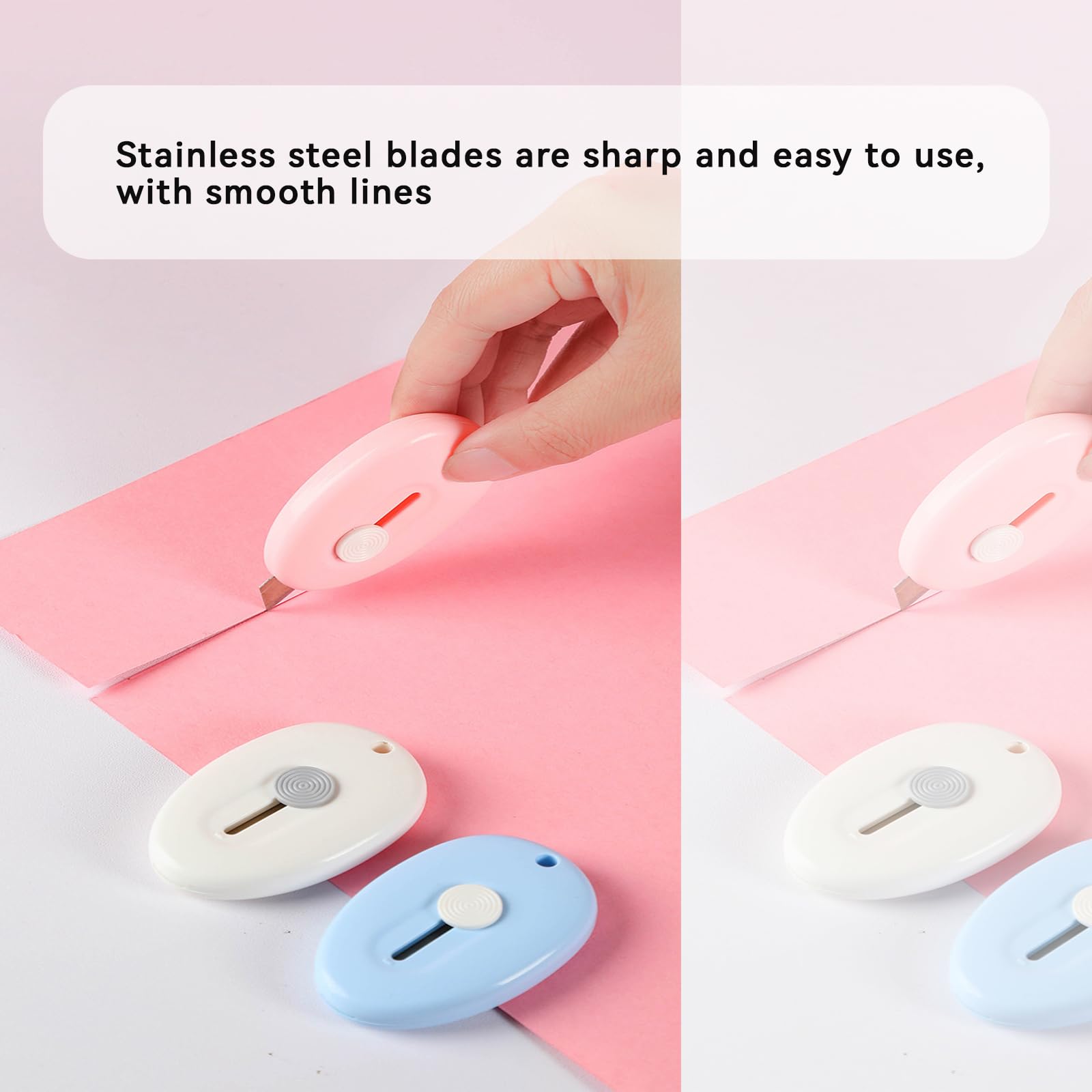 Box Cutters, Box Cutter Retractable, Retractable Box Opener, Package Opener, Easy Slide Retractable Cute Box Cutter for for opening daily express boxes, envelopes, packages and more