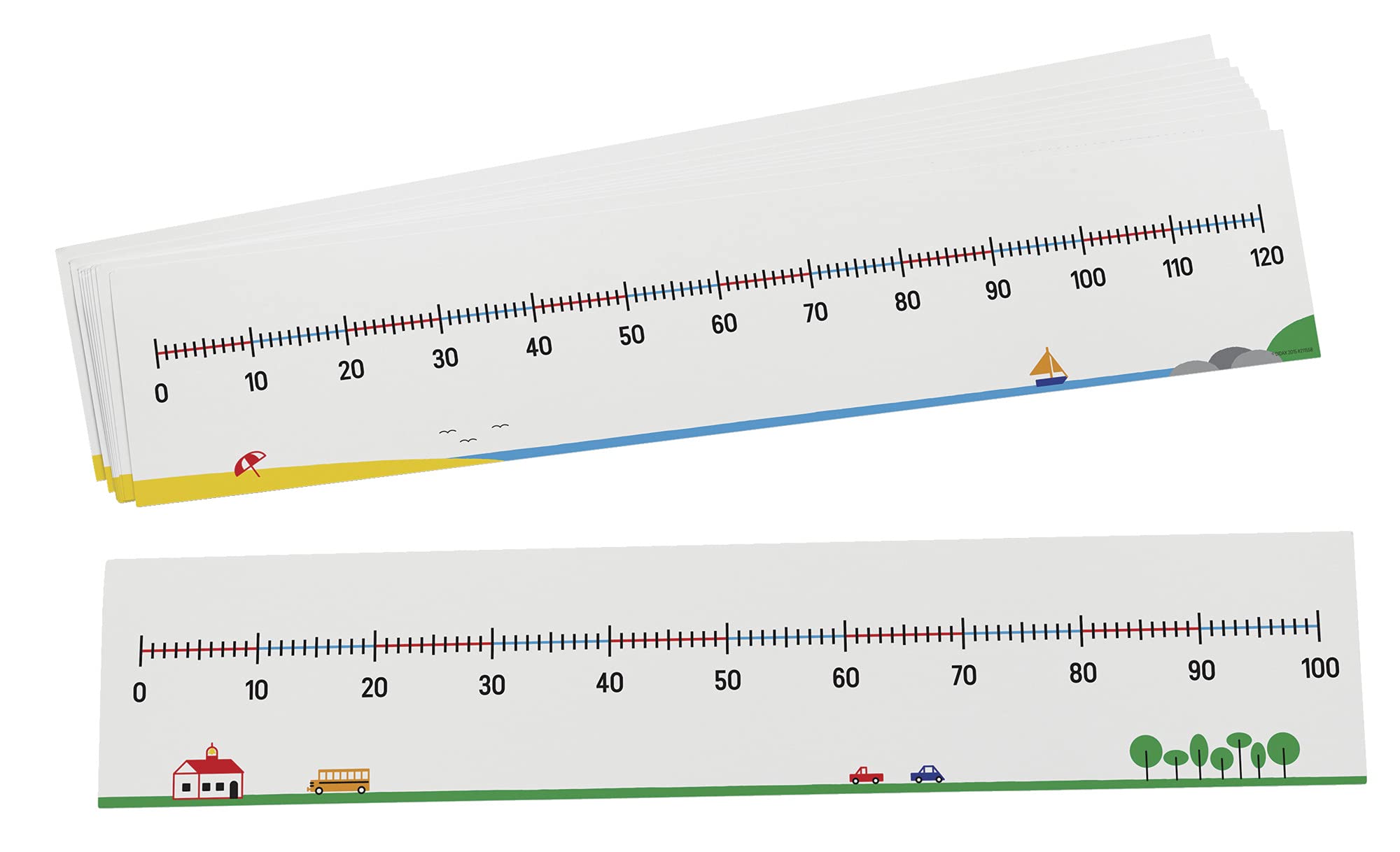 Didax Educational Resources 0-100/0-120 Number Line (Set of 10), 4 x 20 inches (211558)