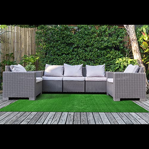 Garland Rug Artificial Grass 12 Ft. X 12 Ft. Large Indoor/Outdoor Area Rug Green -Lush Green, Durable, and Low-Maintenance for Patios, Lawns, and More