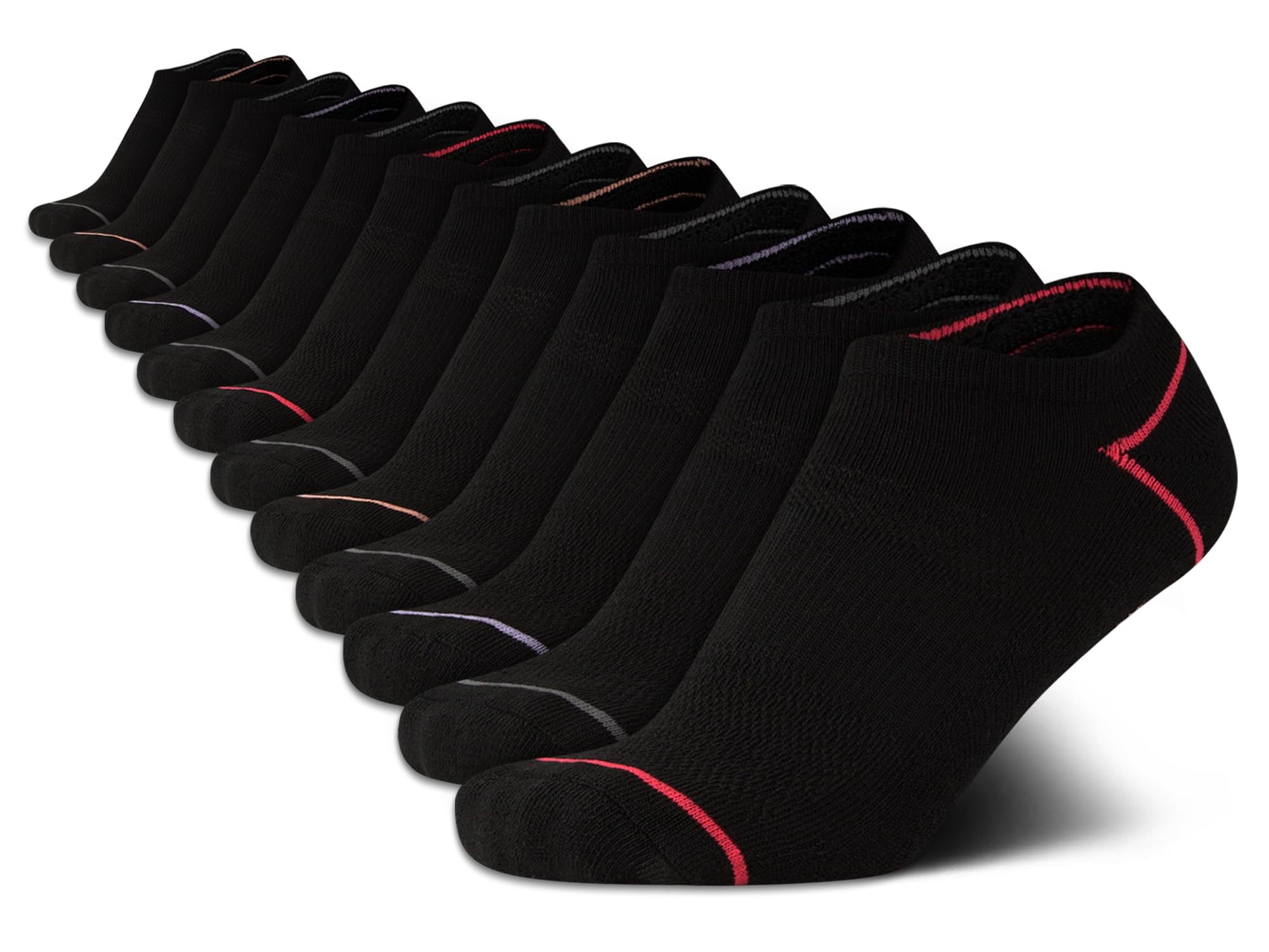 Avia Women's Low Cut Socks - 12 Pack Performance Cushion Comfort No Show Socks - Breathable Athletic Socks for Women (4-9), Size 4-9, Black/Grey Assorted
