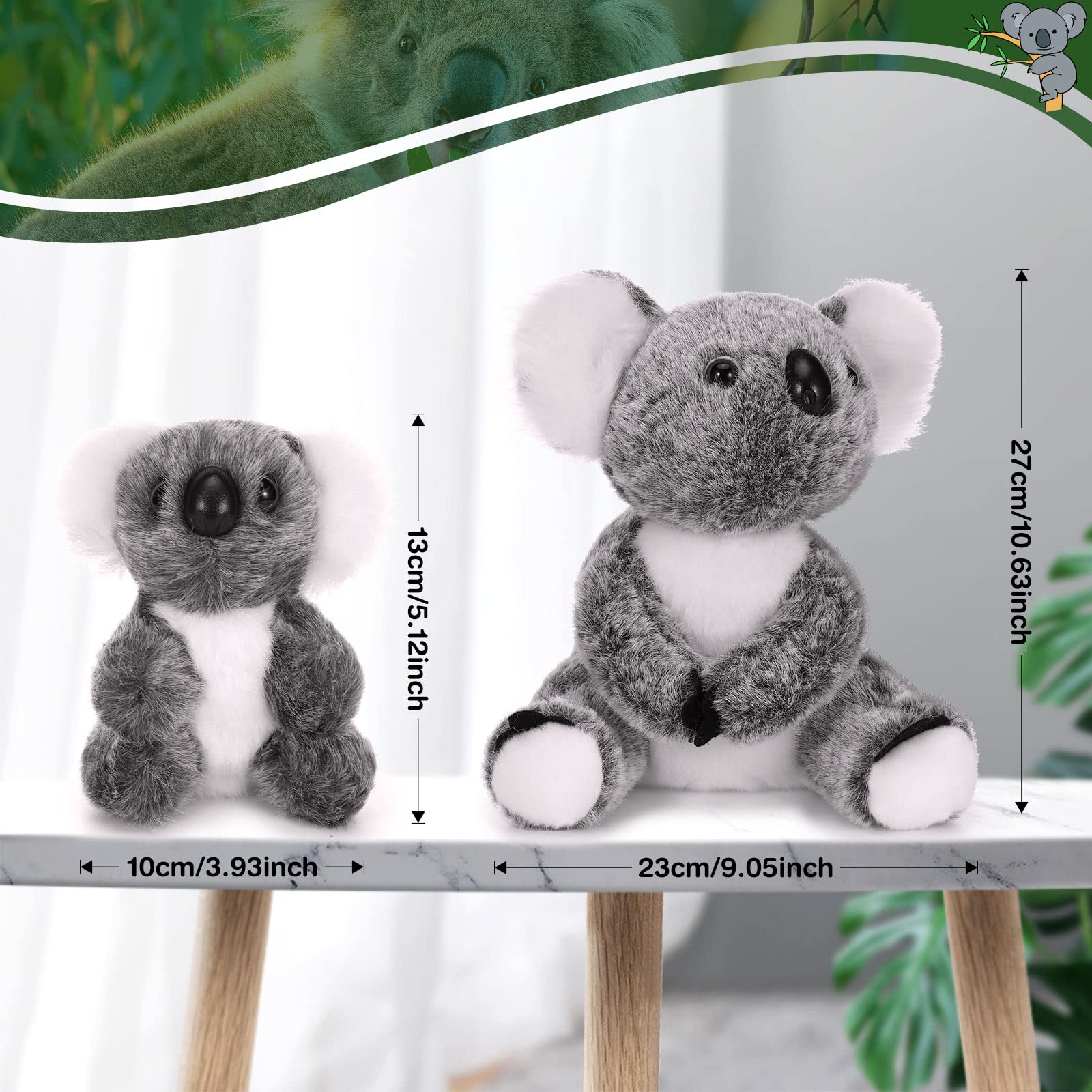 Skylety Stuffed Animal Koala Bear 2 Pieces Mum Koala Hold Little Koala Plush Toy Soft Koala Stuffed Animal Doll, 10.63 Inches and 5.12 inches