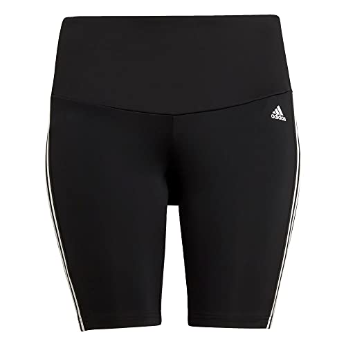 adidas womens 3-Stripes Short Tights Black/White Large