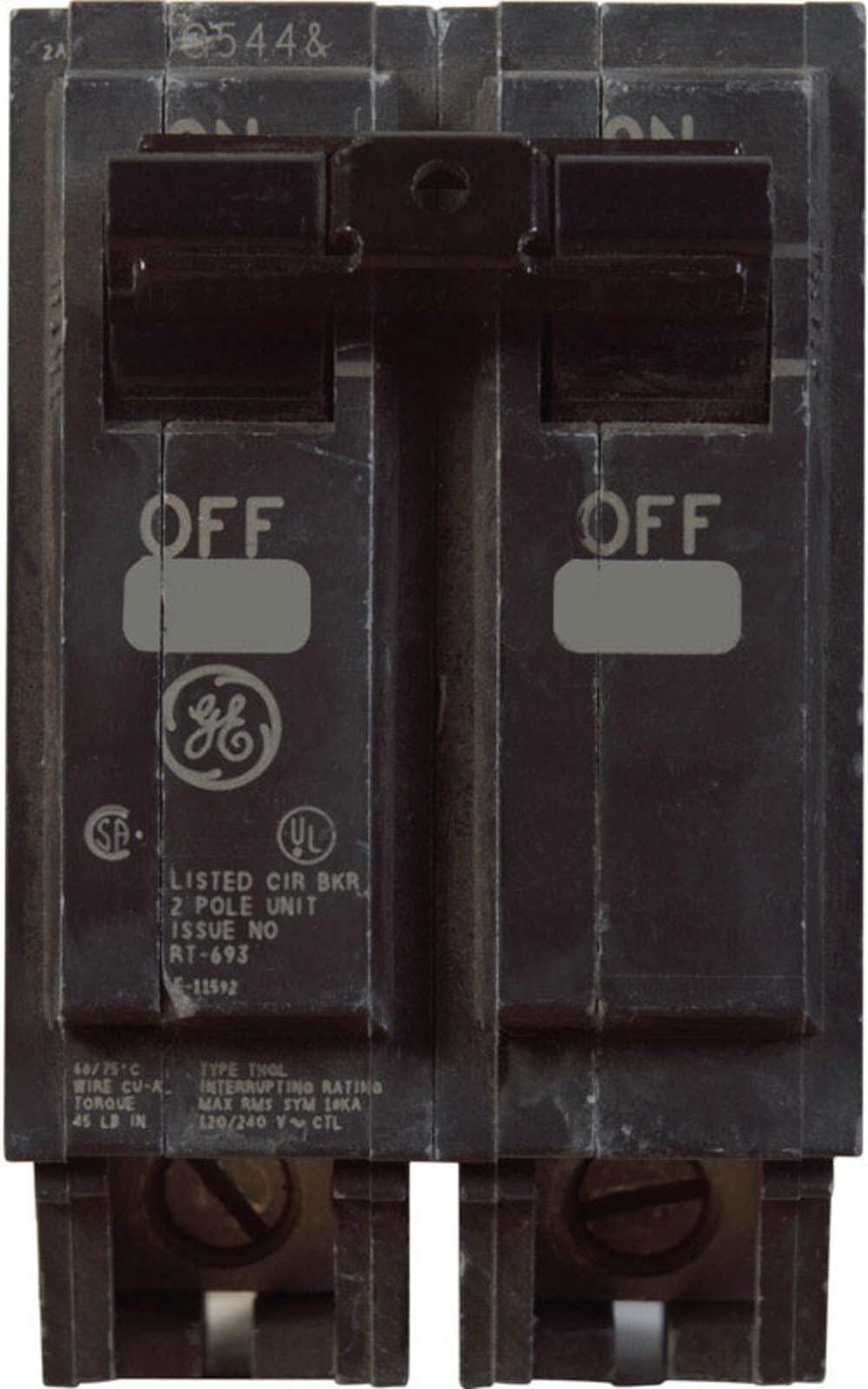 Connecticut Electric General Electric THQL2150 Circuit Breaker, 2-Pole 50-Amp Thick Series, Black