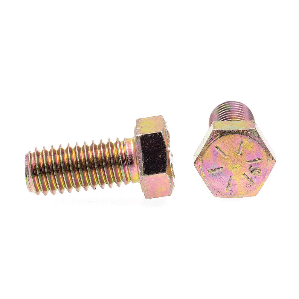 Prime-Line 9105485 Hex Head Cap Screws, Grade 8, 7/16 In.-14 X 1 In., Grade 8 Yellow Zinc (10 Pack)