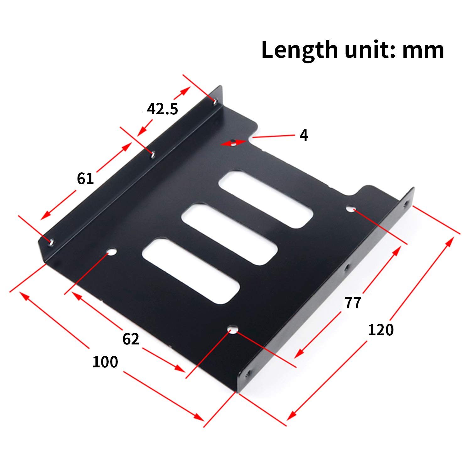 SAISN HDD SSD Mounting Bracket 2.5 to 3.5 Adapter Hard Drive Holder (Single Drive, Pack of 2)