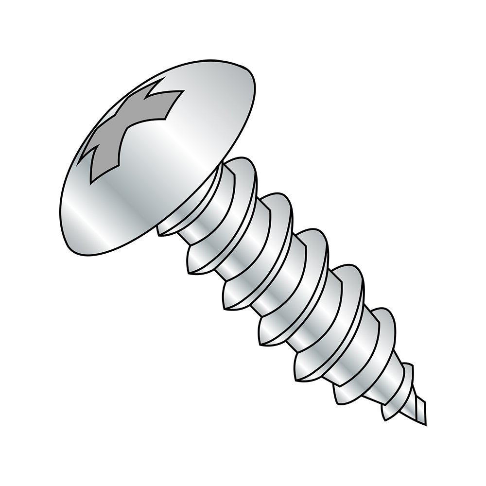 Small Parts 0405ABPT Steel Sheet Metal Screw, Zinc Plated, Truss Head, Phillips Drive, Type AB, #4-24 Thread Size, 5/16" Length (Pack of 100)