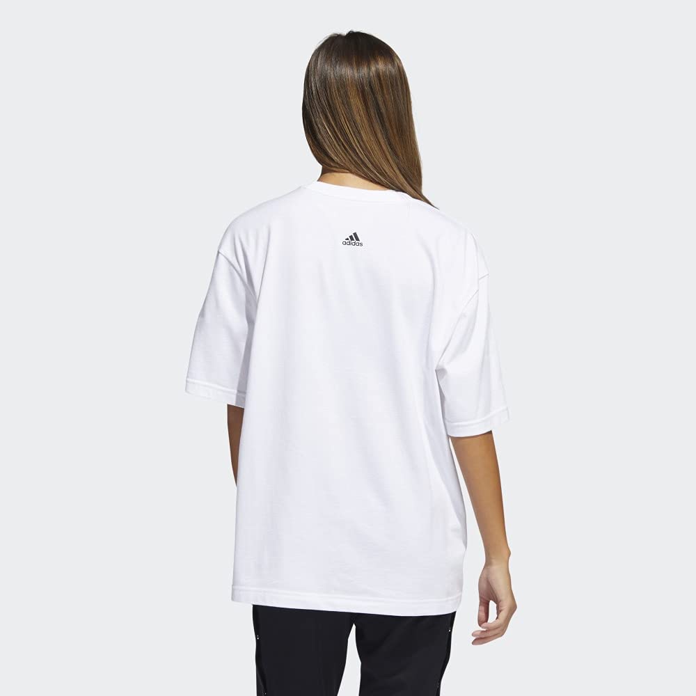 adidas womens Nini Graphics Pocket Tee White Medium