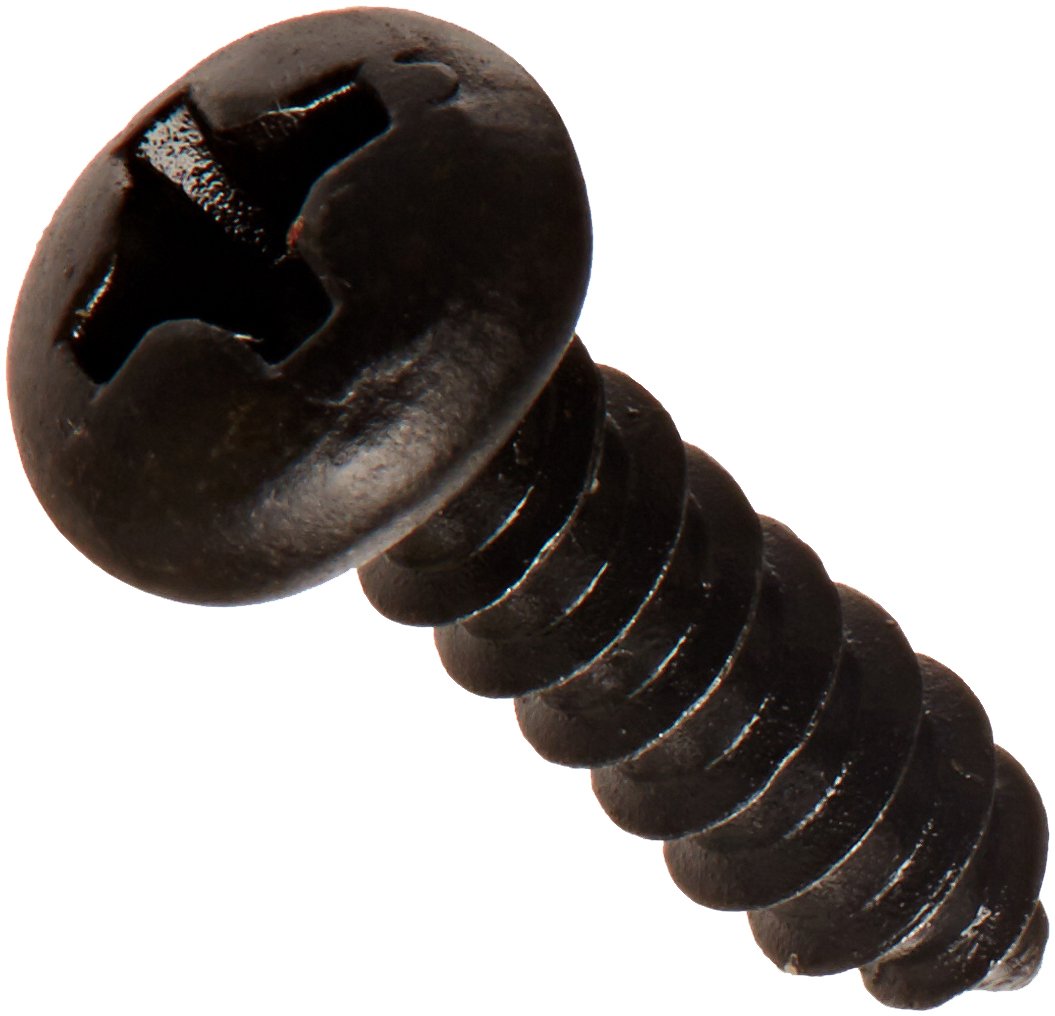 Small Parts 0608APPB Steel Sheet Metal Screw, Black Oxide Finish, Pan Head, Phillips Drive, Type A, #6-18 Thread Size, 1/2" Length (Pack of 100)