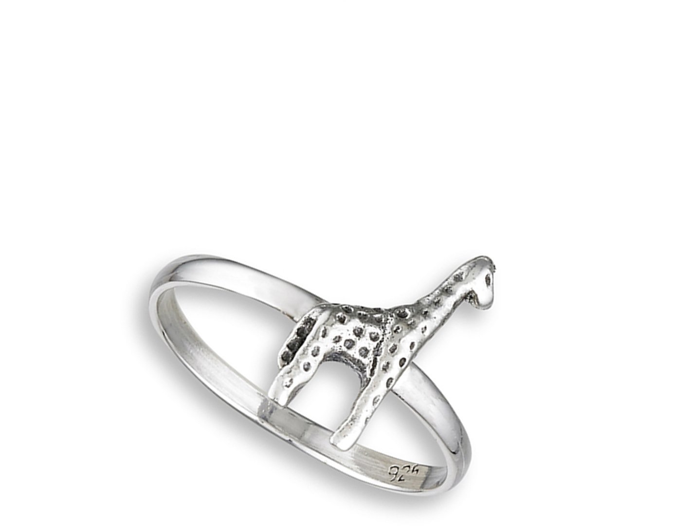 African Giraffe Animal Cute Ring New .925 Sterling Silver Band Size 7