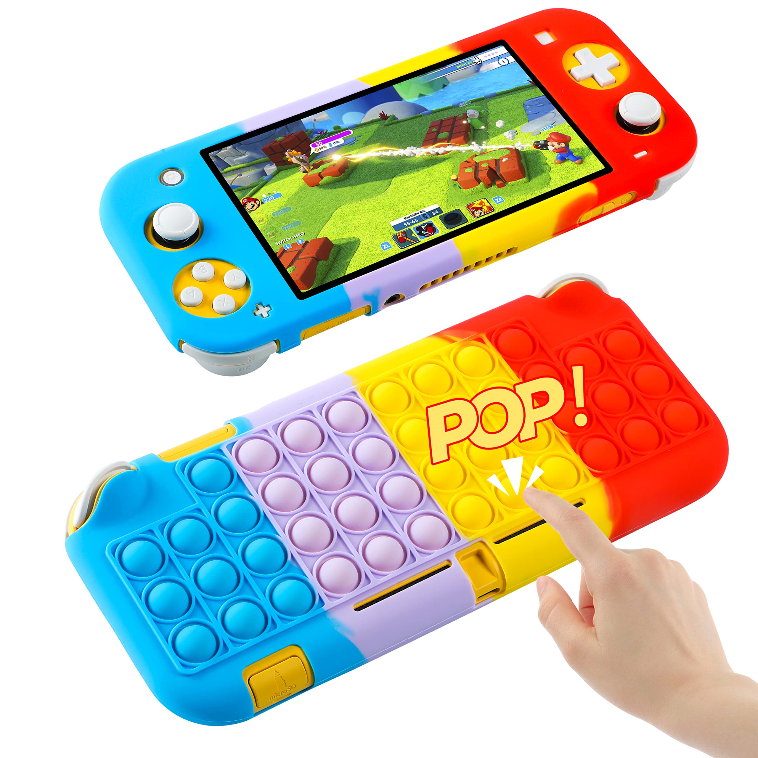 AOLDHYY Design for Kids Girls Boys Teen Switch Controller Controllers Cases Protective Cover for Nintendo Switch Lite (Blue Red) Garden Sculpture Outdoor Decoration