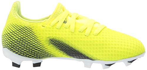adidas Boy's X GHOSTED.3 Soccer Shoe, Solar Yellow/Black/Team Royal Blue(Firm Ground), 5.5 Big Kid