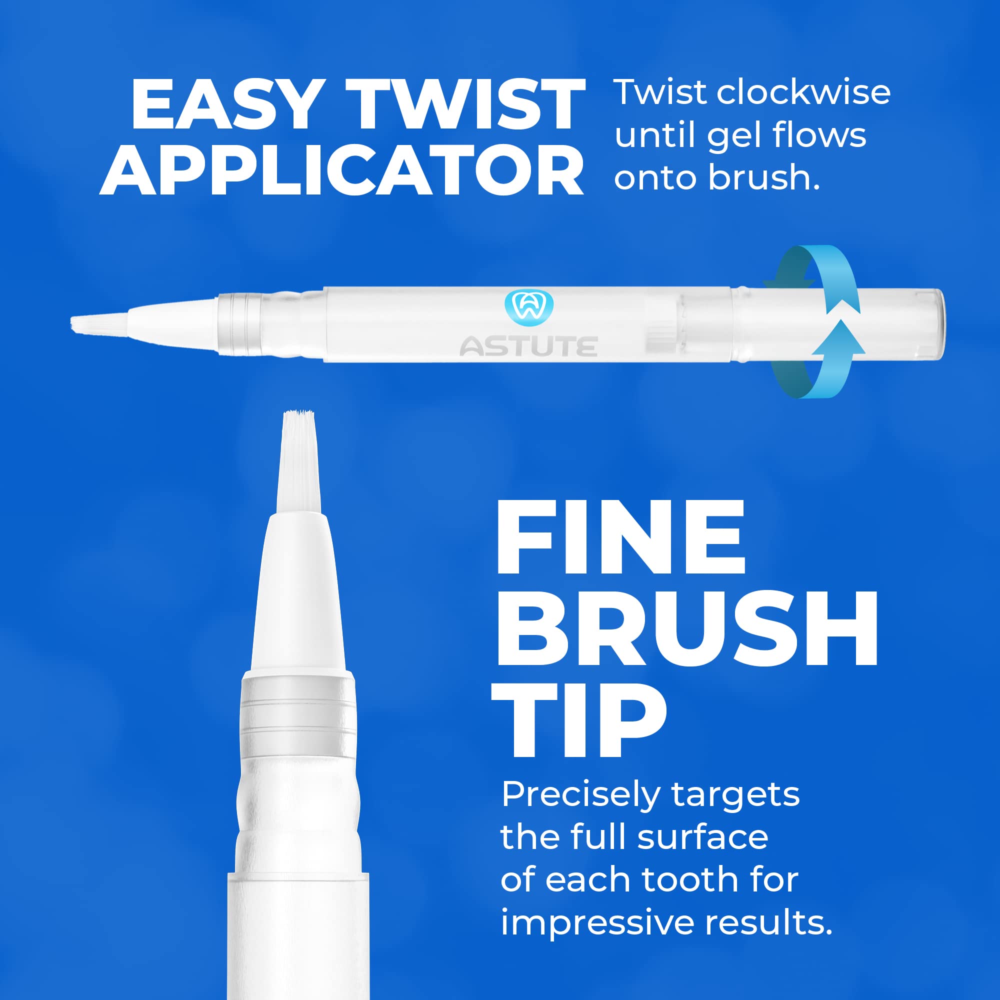 Astute Teeth Whitening Pen - Instant Tooth Whitener - No Sensitivity - Remove Plaque & Stains for Bright White Teeth