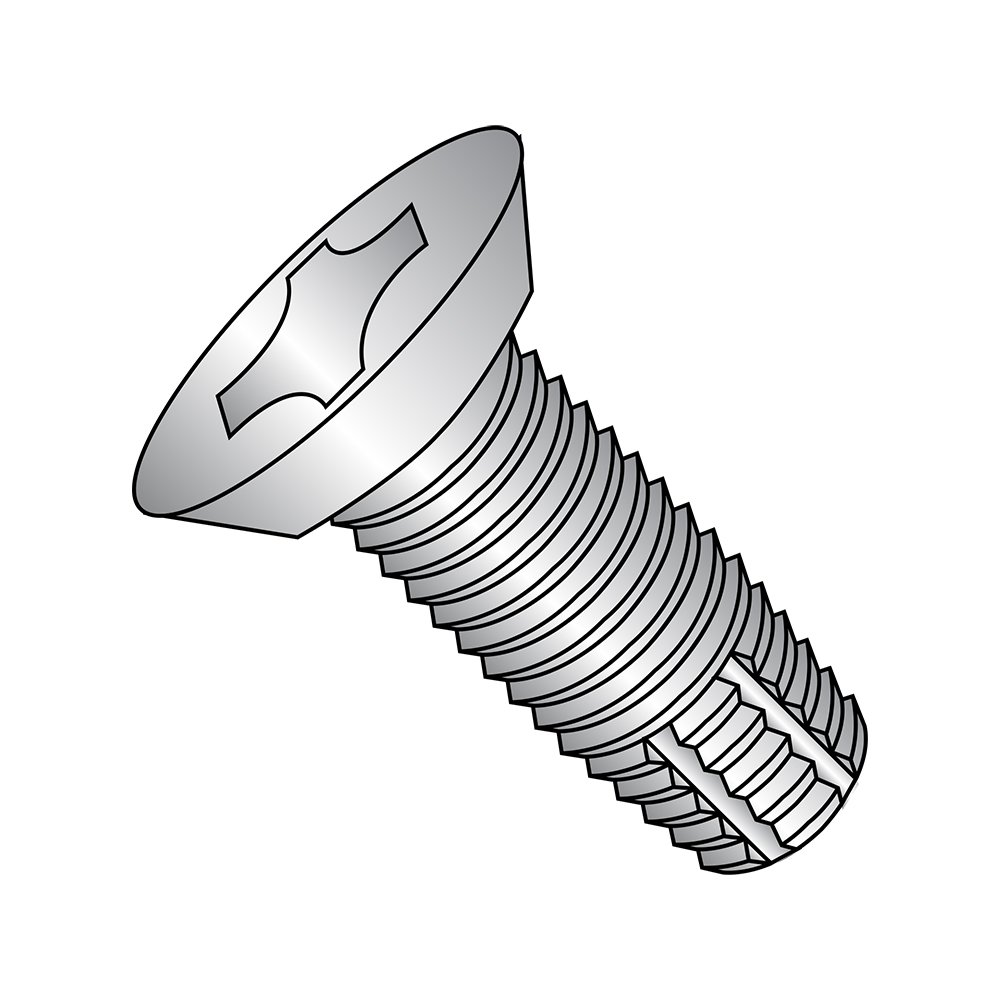 Small Parts 1408FPU188 18-8 Stainless Steel Thread Cutting Screw, Plain Finish, 82 Degree Flat Undercut Head, Phillips Drive, Type F, 1/4"-20 Thread Size, 1/2" Length (Pack of 25)