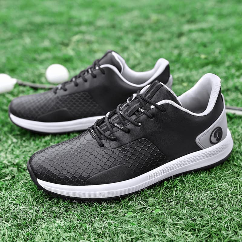 AOLEXWU Golf Shoes Men Spikeless Golf Walking Shoe Breathable Anti Slip Comfy Golf Sneakers Man Golf Sport Shoes White