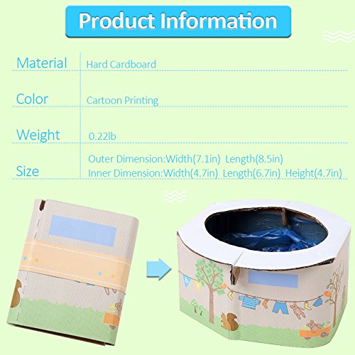 TINTON LIFE 3pcs Portable Paper Toddler Potty Emergencies Kids Disposable Toilet for Travel Car Camping