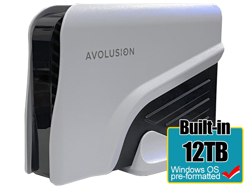 Avolusion PRO-Z Series 12TB USB 3.0 External Hard Drive for WindowsOS Desktop PC/Laptop (White)