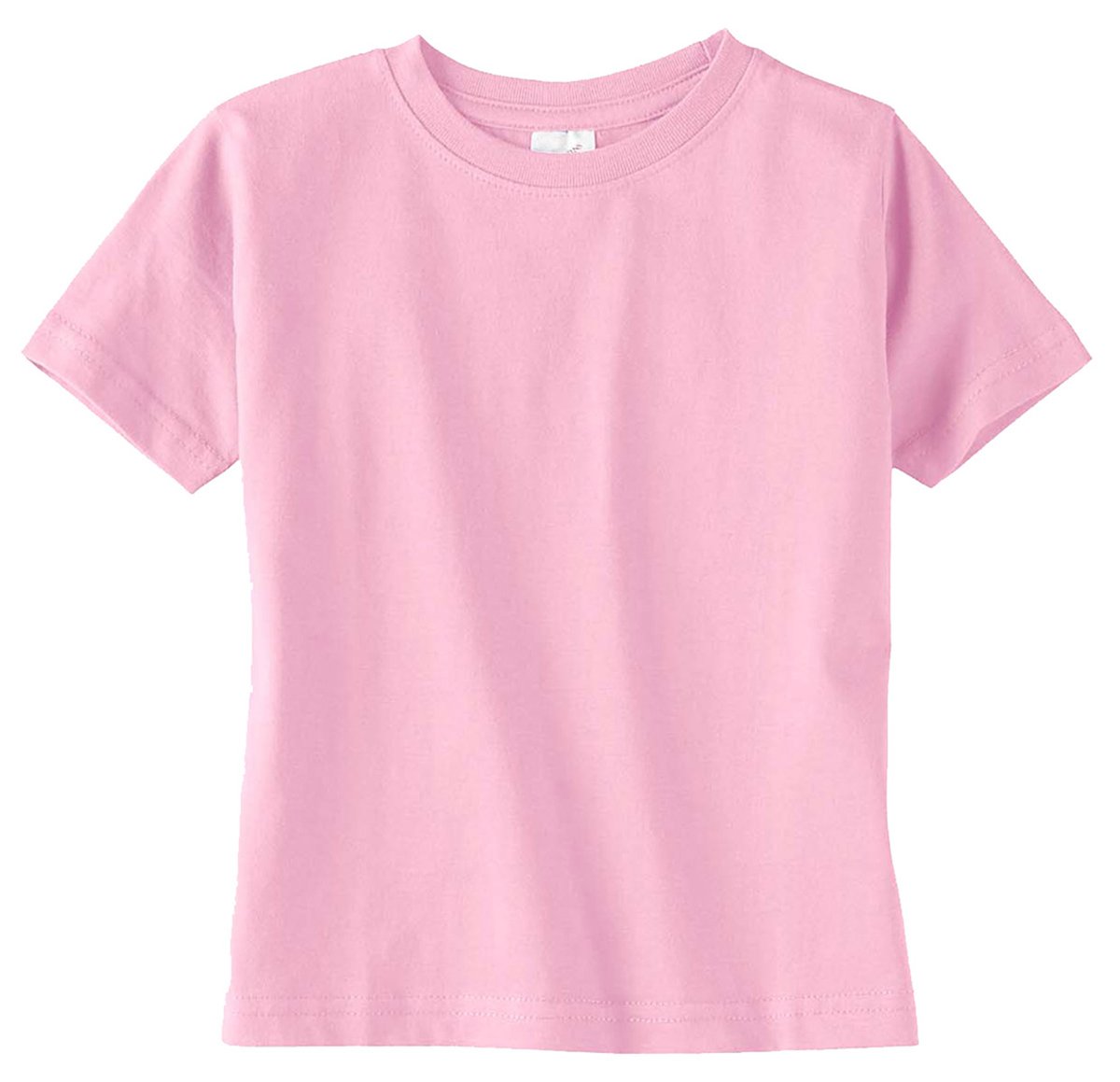Rabbit Skins Toddler Soft Ribbed Crewneck Jersey T-Shirt, Pink, 4T