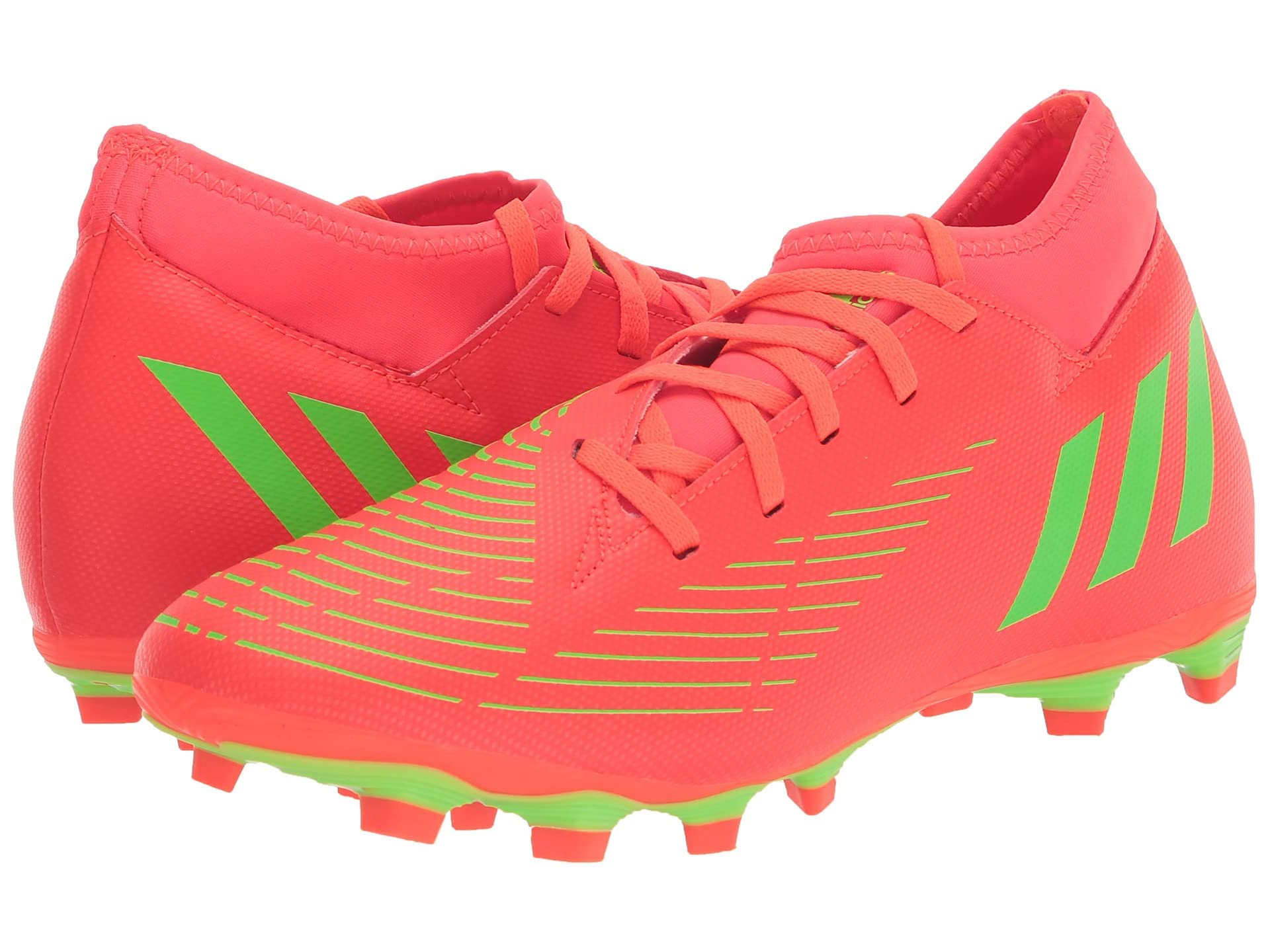 adidas Unisex Edge.4 Predator Flexible Ground Soccer Shoe, Solar Red/Solar Green/Black (Sock), 5 US Men
