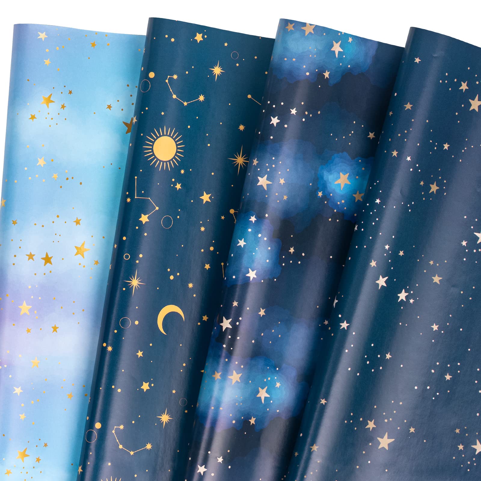 WRAPAHOLIC Neutral Birthday Wrapping Paper Sheet - 12 Sheets Folded Flat with 12 Gift Tags for Birthday, Baby Shower, Father's Day, Christmas - 19.7 Inch X 27.5 Inch Per Sheet