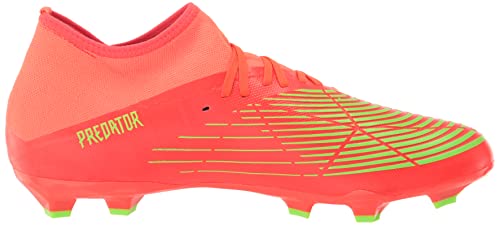 adidas Unisex Edge.3 Predator Firm Ground Soccer Shoe, Solar Red/Solar Green/Black, 9 US men