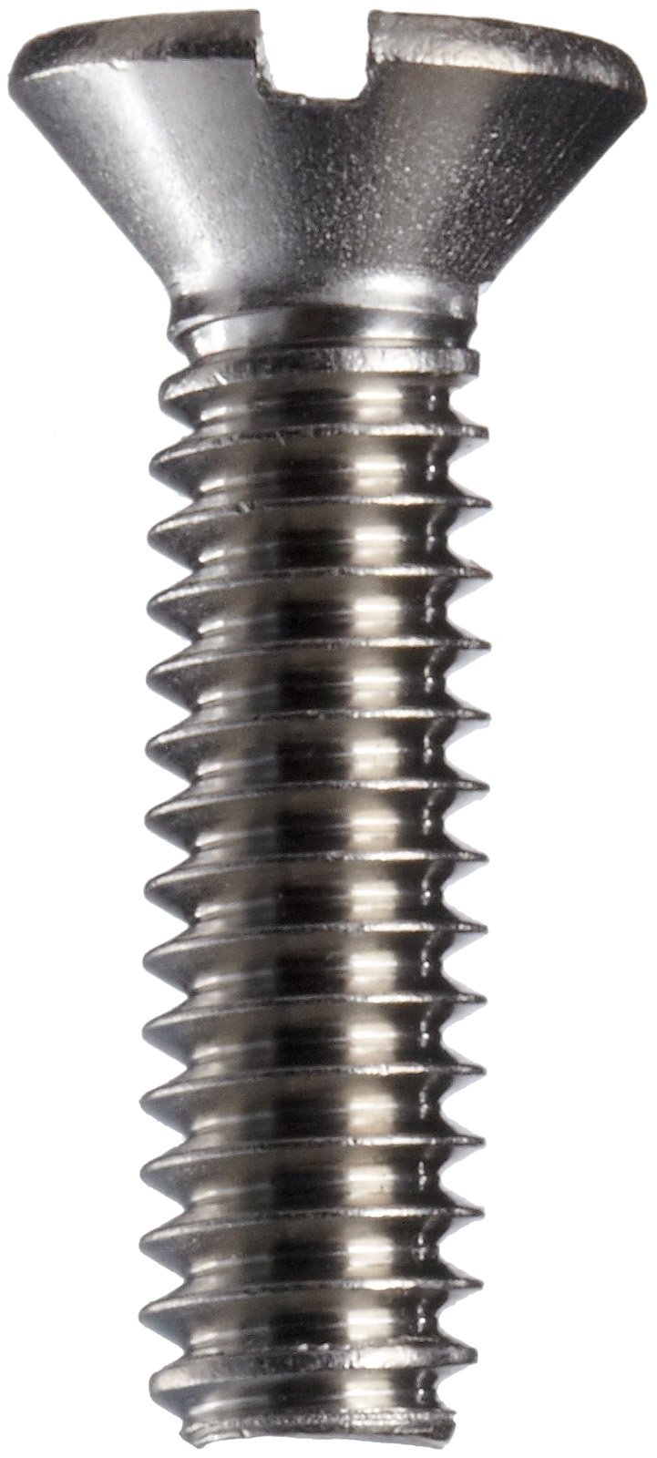Small Parts Stainless Steel Machine Screw, Plain Finish, Flat Head, Slotted Drive, Meets ASME B18.6.3, 1/4" Length, Fully Threaded, #6-32 Threads (Pack of 100)