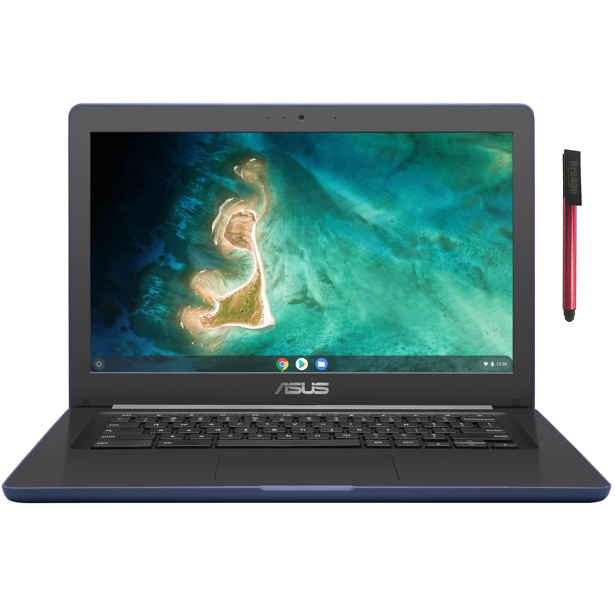 ASUS C403 Chromebook 14" Laptop Computer, Intel Celeron N3350 up to 2.4GHz, 4GB LPDDR4 RAM, 48GB Storage (32GB eMMC + 16GB Flash Drive), 802.11AC WiFi, Bluetooth, Webcam, Dark Blue, Chrome OS