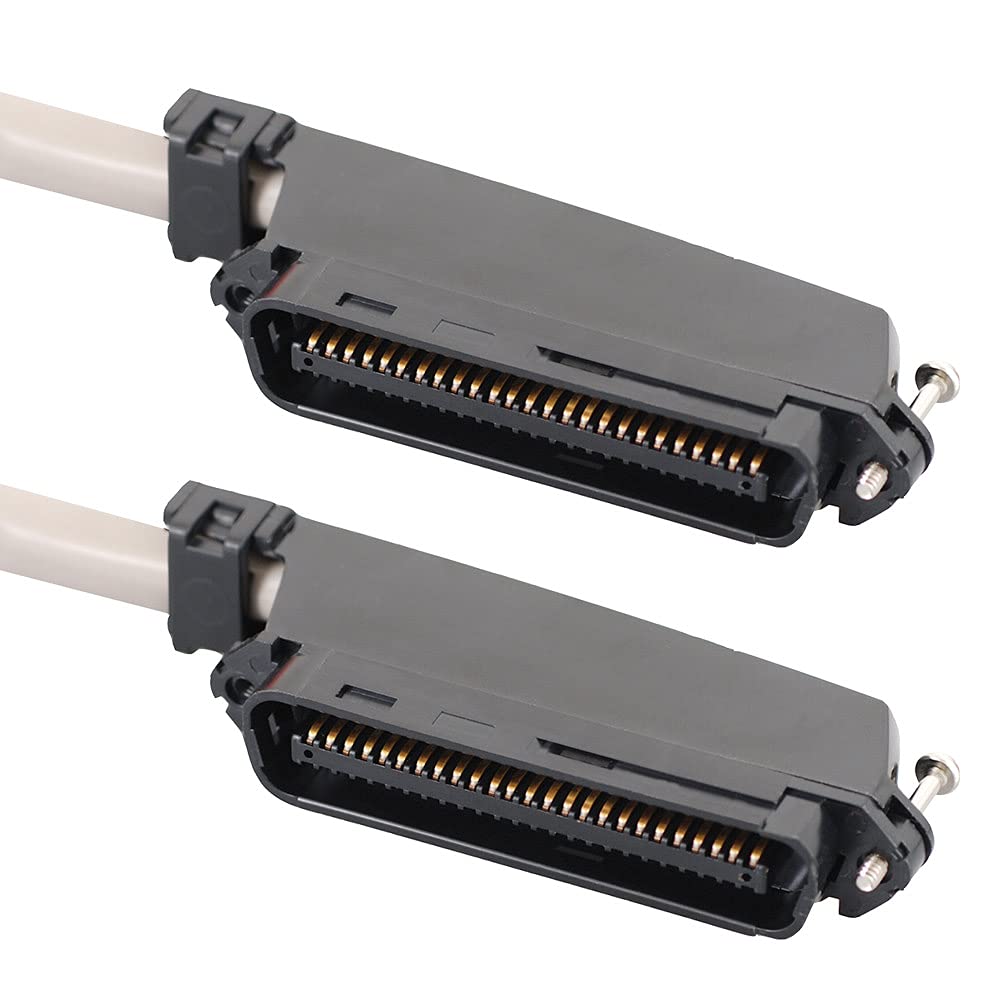 ICC 5 Feet Cat3 Male to Male Telco Cable Assembly in 25 Pair Gray 24AWG AMP with 90 Degree Amphenol Centronics 50 (CN50) Type Connector for Voice and Low Data PBX Applications
