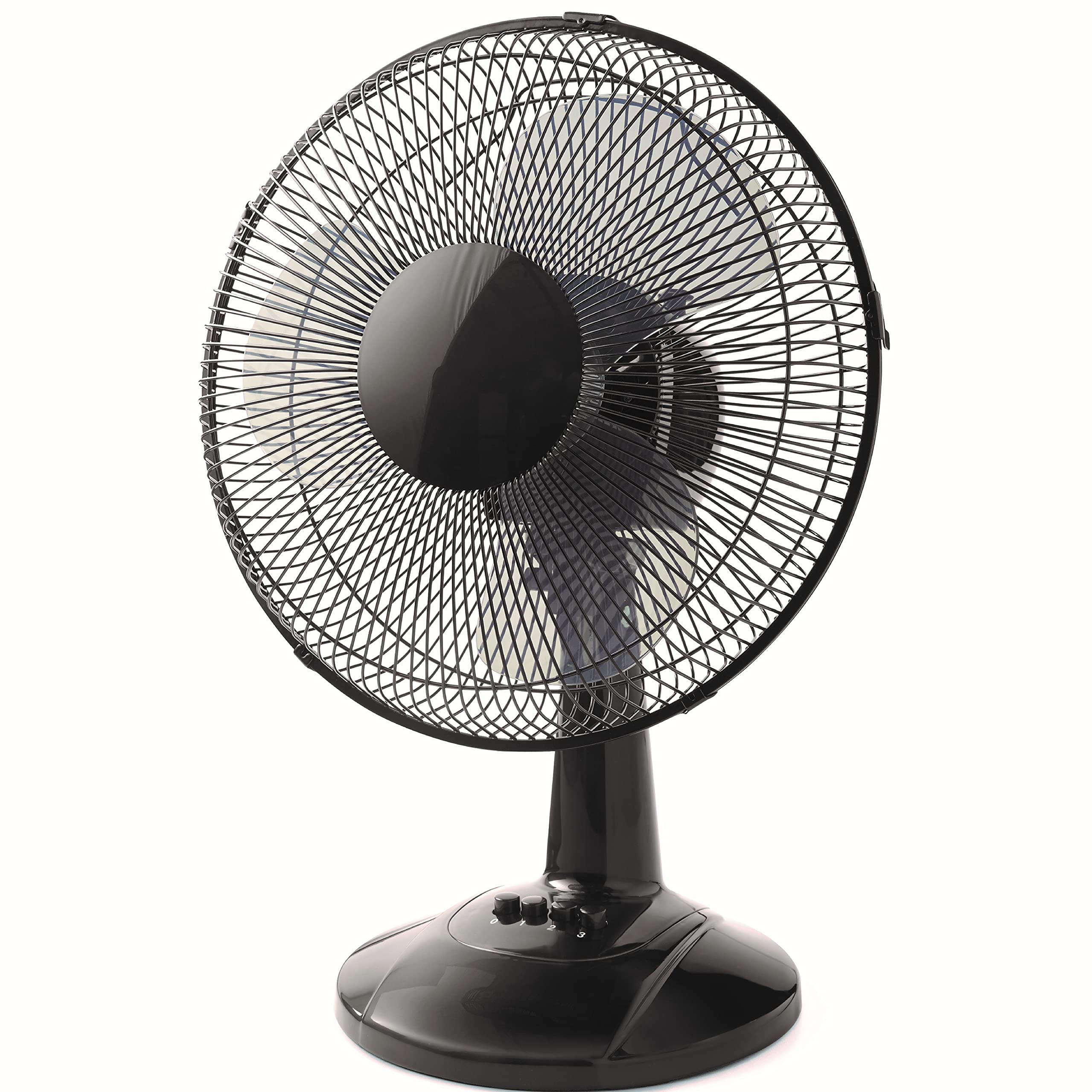 PELONIS Black 12" Oscillating 3-Speed Table Fan for Home and Office Whisper Quiet Operation (12", FT30-8MBBV) (Renewed)