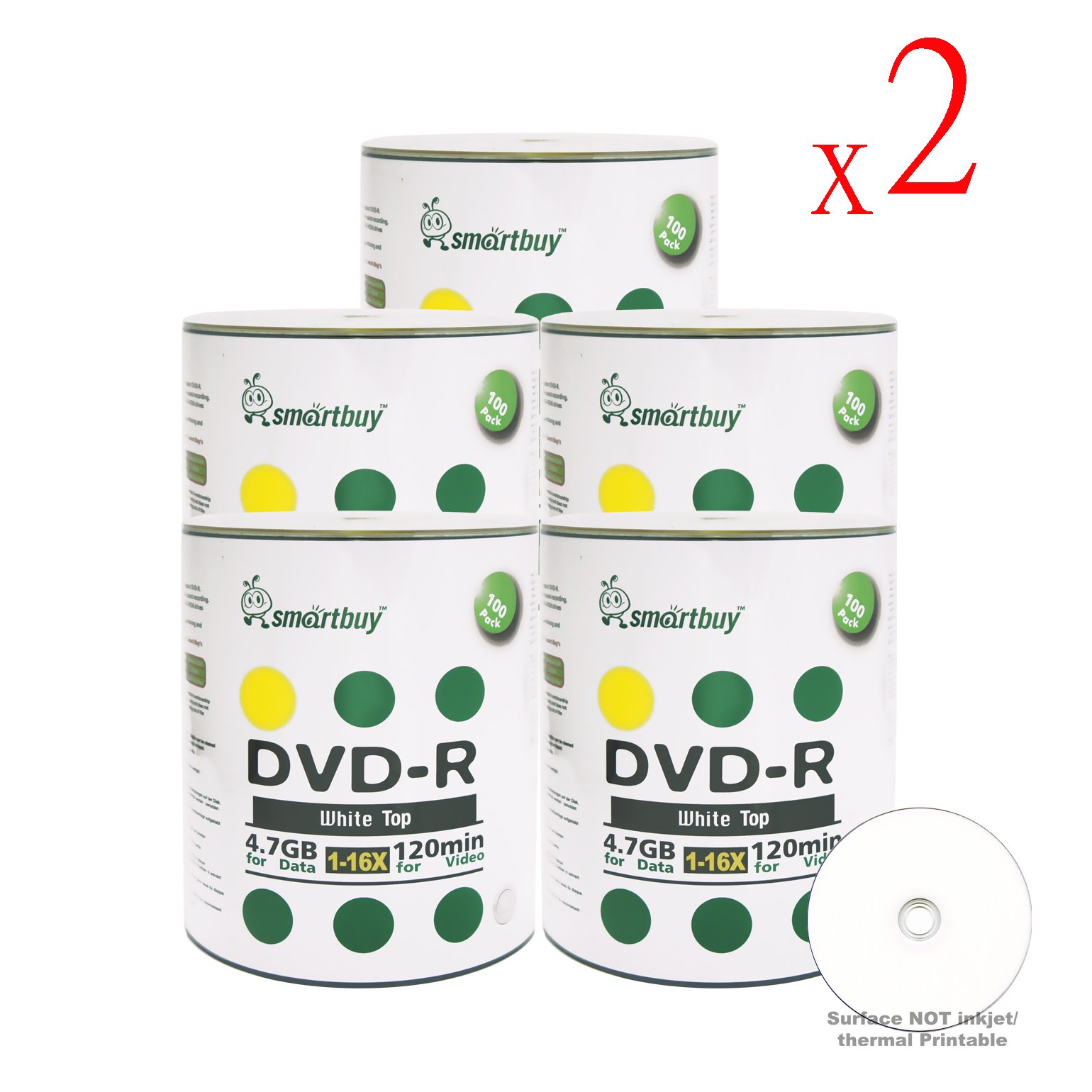 Smart Buy 1000 Pack DVD-R 4.7gb 16x White Top Blank Data Video Movie Record Disc, 1000 Disc 1000pk