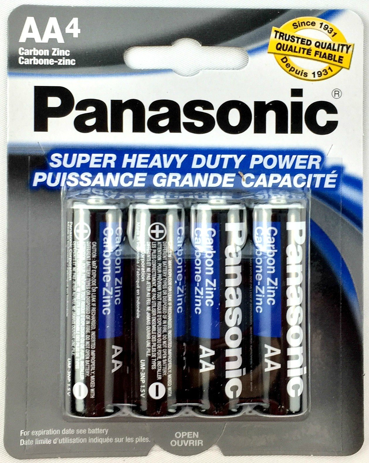 Panasonic 100pc AA Batteries Super Heavy Duty Power Carbon Zinc Double A Battery 1.5v