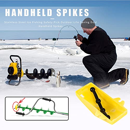 Awakingdemi Ice Drill Fishing Hand Spiral Drill for Winter Fishing Power Head Protective Cover Adapter Ice Hole Drill Blade Protect Fish Accessories