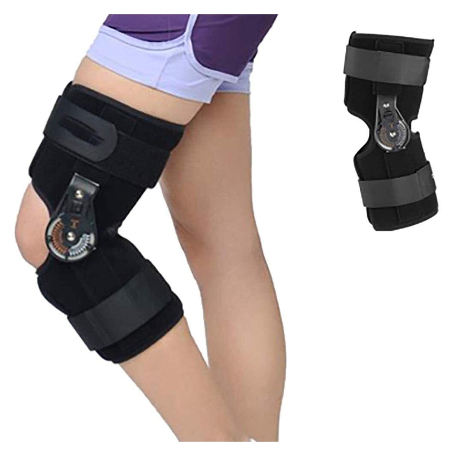 Adjustable Knee Brace Support Pain Hinged Brace Knee Support Joint Orthosis Ligament Sport Injury Splint Sport Knee Pads 1116 (Size : Medium)