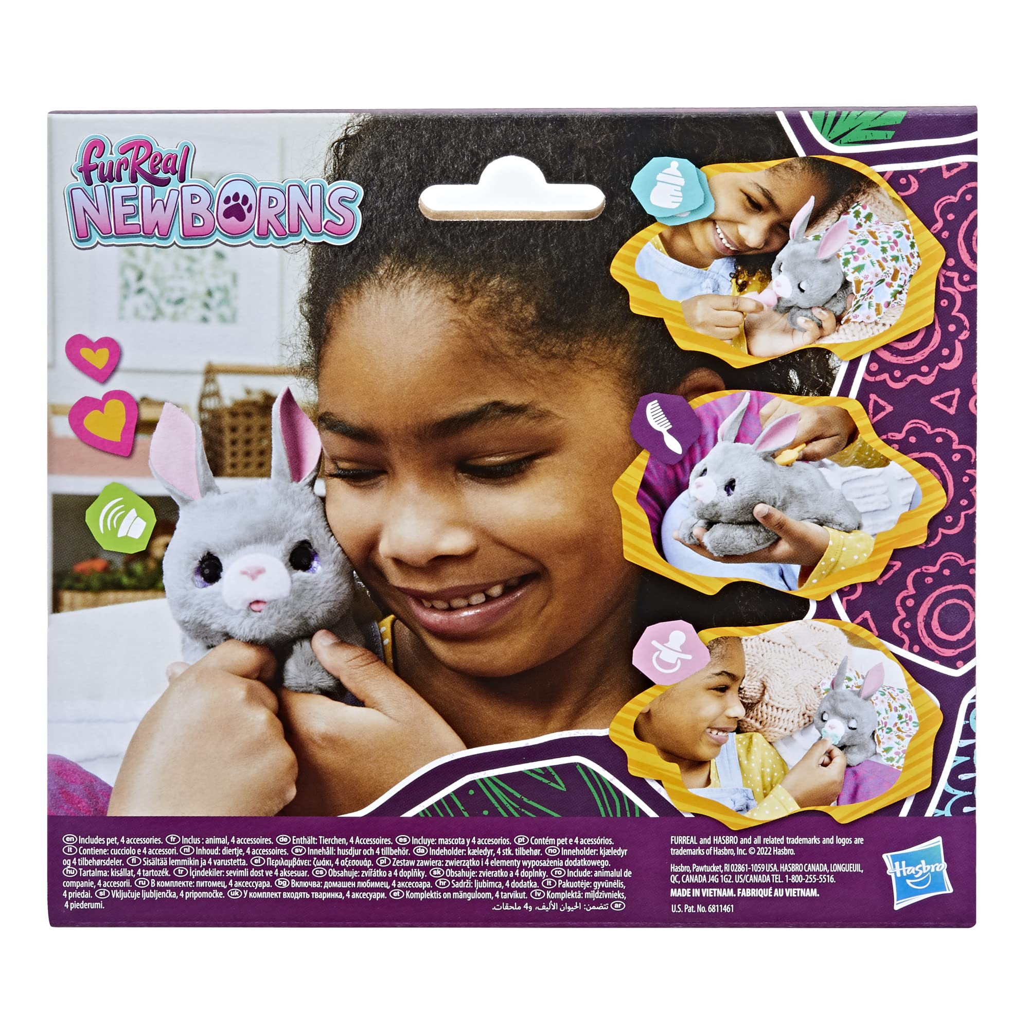 FurReal Hasbro Newborns Puppy Interactive Animatronic Plush Toy: Electronic Pet with Sound Effects and Closing Eyes,for Kids Ages 4 and up