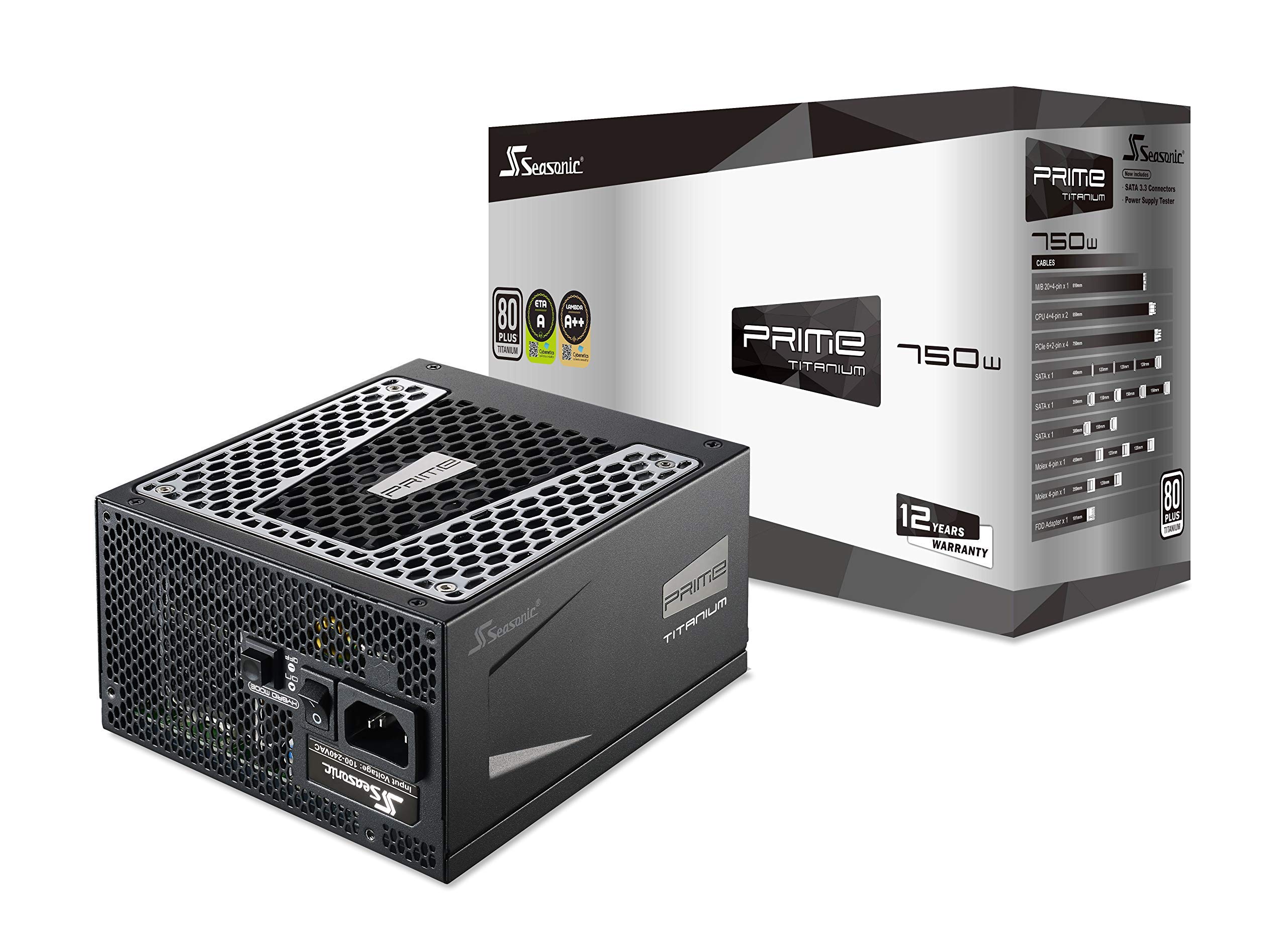 Seasonic PRIME 750 Titanium SSR-750TR 750W 80+ Titanium ATX12V & EPS12V Full Modular 135mm FDB Fan Power On Self Tester 12 Year Warranty Power Supply