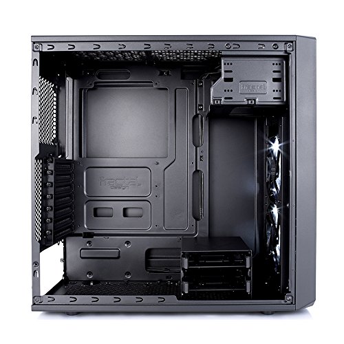 Fractal Design Focus G - Mid Tower Computer Case - ATX - High Airflow - 2X Fractal Design Silent LL Series 120mm White LED Fans Included - USB 3.0 - Window Side Panel - Black
