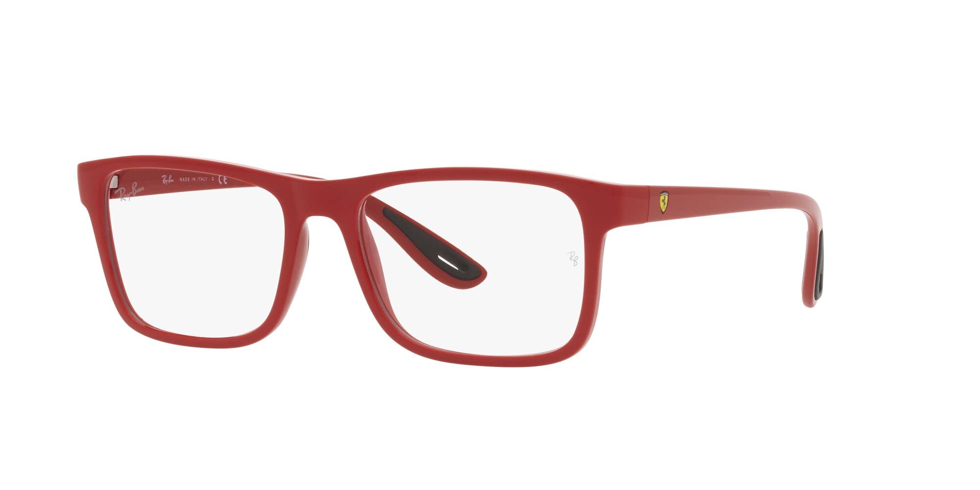 Ray-Ban RX7205M Scuderia Ferrari Collection Rectangular Prescription Eyewear Frames, Red/Demo Lens, 52 mm
